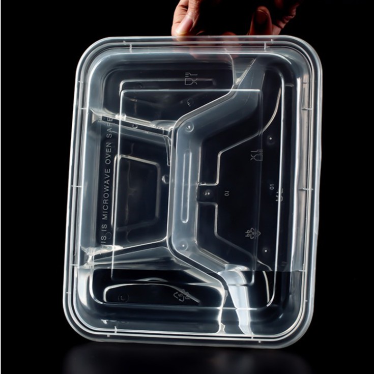 10pcs 3D Edible level Thicken Disposable Bento Box 4 division/grid with ...