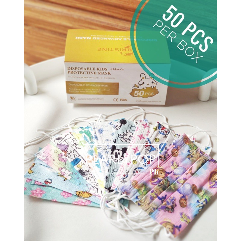 KIDS FACE MASK PREMIUM QUALITY 3ply Disposable Facemask Elsa Sofia Mask ...