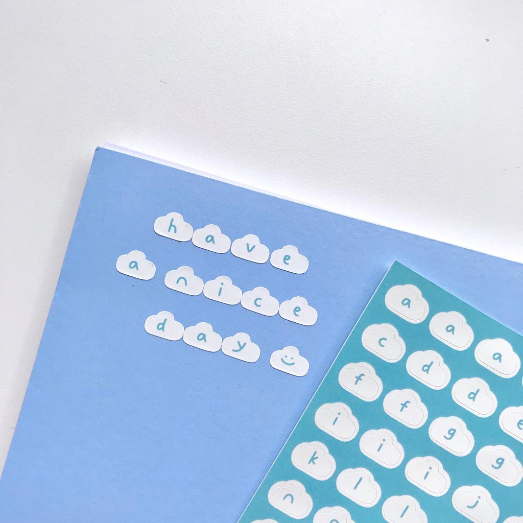 Cloud alphabet sticker/ Cute Cloud Shape Letter sticker/ Journal ...
