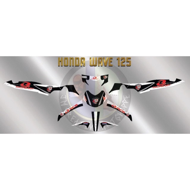 HONDA WAVE 125 REGULAR NON REFLECTIVE MOTORCYCLE DECALS WITH FREE MINI ...