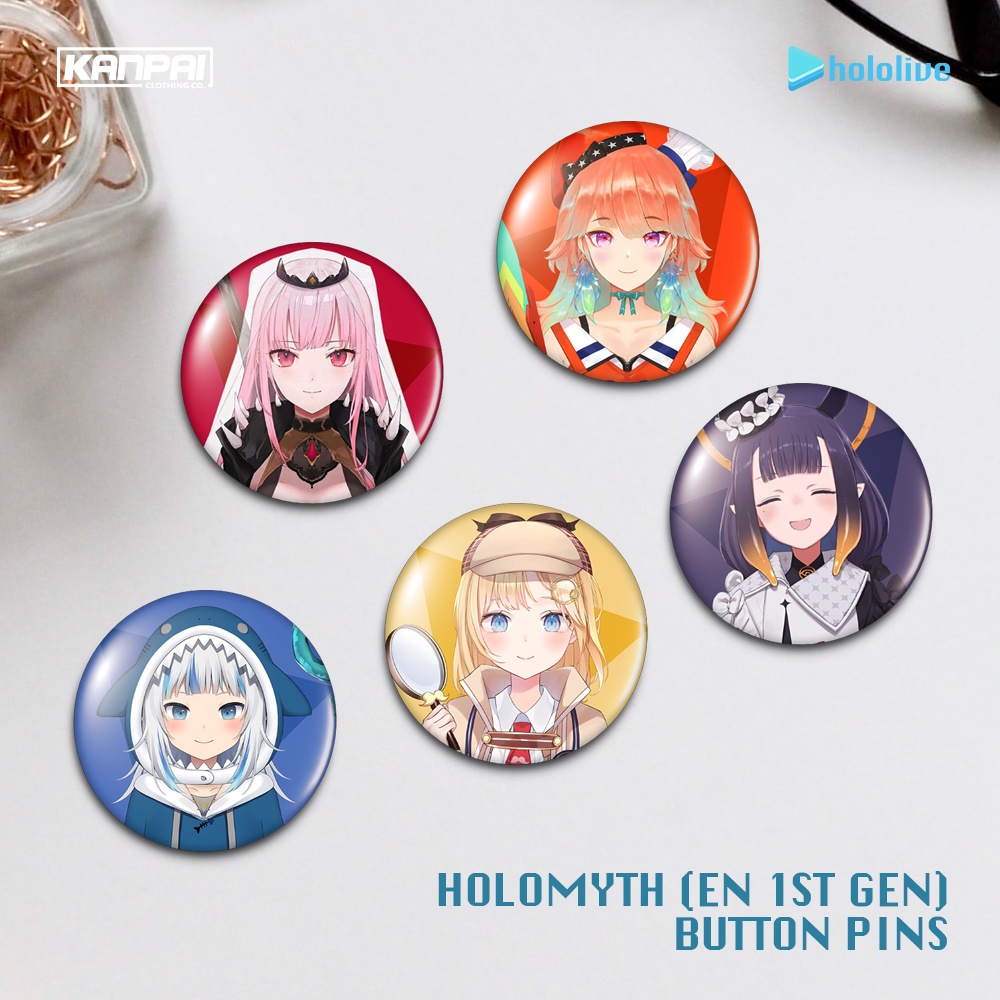 Kanpai Co. Button Pins - 1st Generation (HoloMyth) | Shopee Philippines