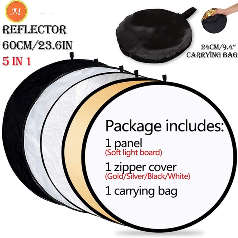 Reflector Photography 5 in 1 60/80/110CM Portable Light Diffuser Round ...