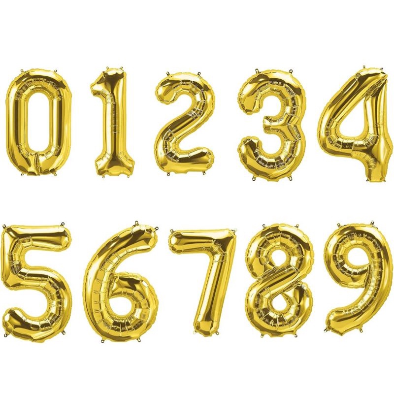 32” Inch Number Balloons Gold Gradient | Shopee Philippines