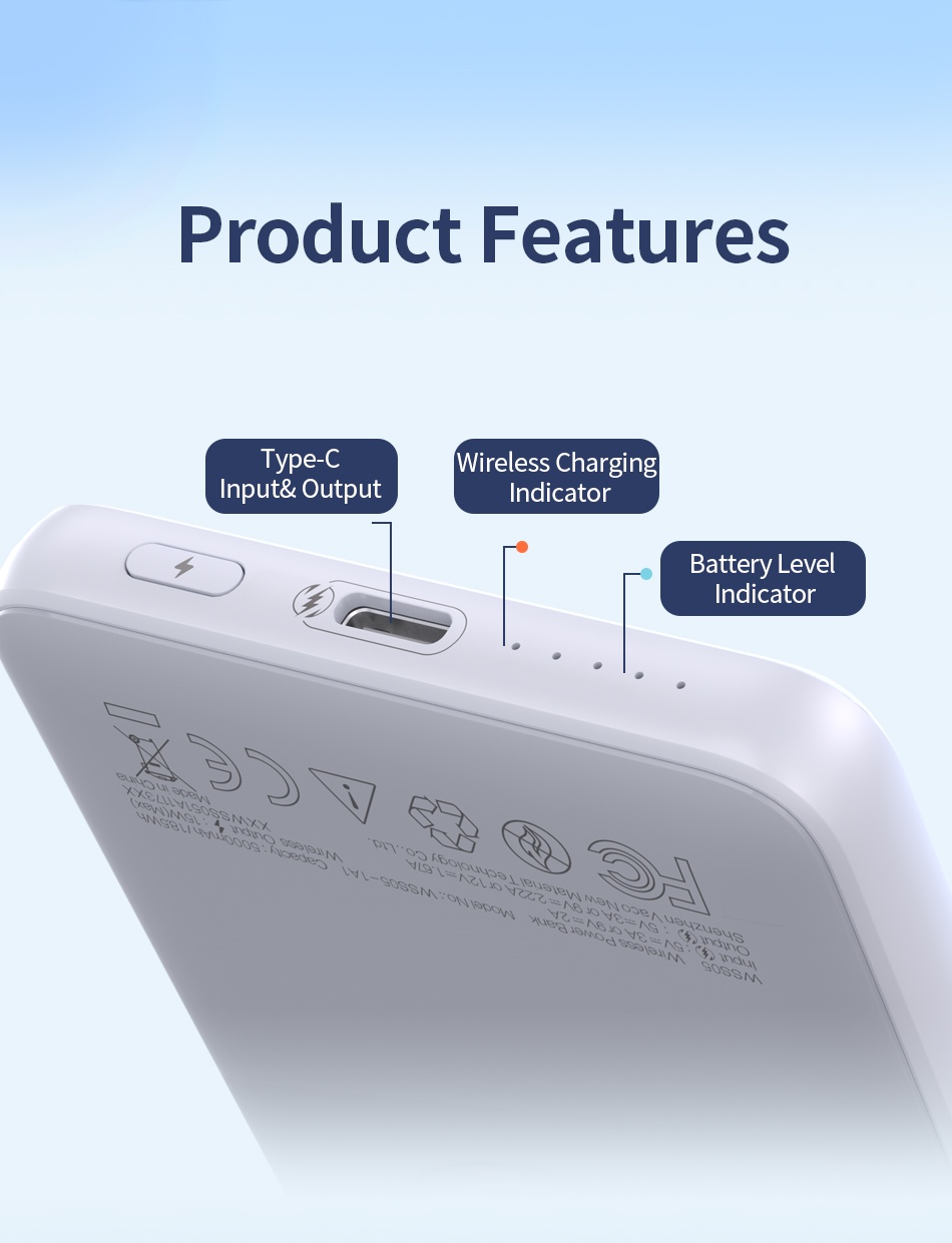 Romoss WSS05 5000mAh PD20W Wireless Power Bank | Shopee Philippines