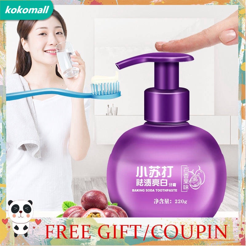220g Baking soda toothpaste pressed toothpaste whitening teeth fruity ...