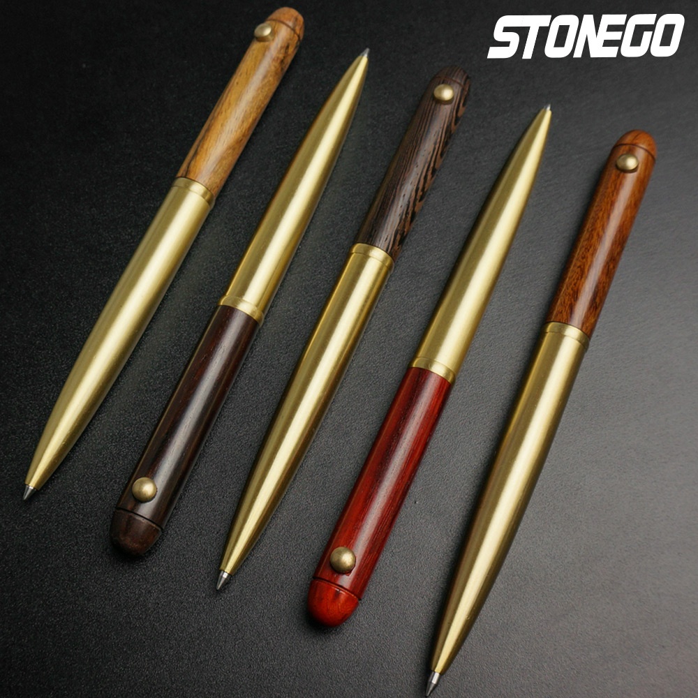 Wooden Retractable Ballpoint Pen, Metal Rollerball Pens Medium Point 0 ...