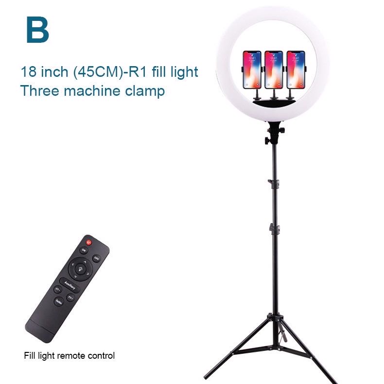 JK RK45 18 inch 45cm Ringlight With 3*Cellphone holder Ring Fill Light WITH TRIPOD STAND remote ...