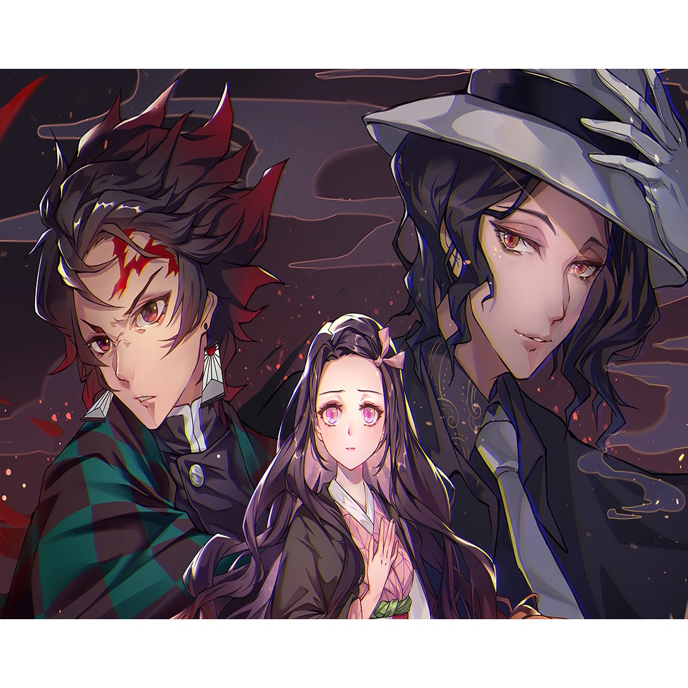 Ghost Killing Team Tanjiro Nezuko Winding Devil Child diy paint number ...