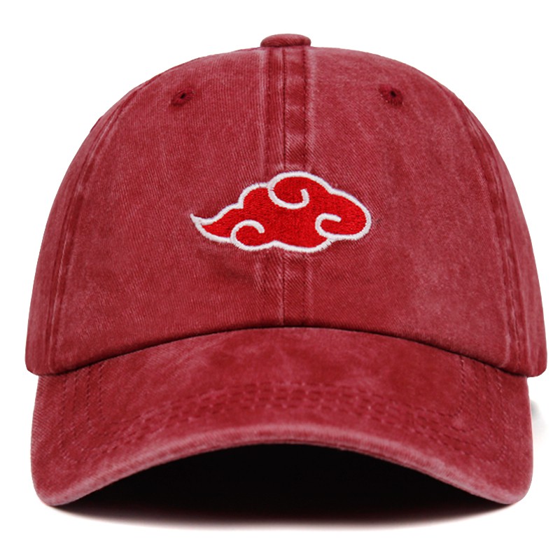 Washed denim Baseball Cap Dad Hat Akatsuki Logo Anime Dad Hat Uchiha ...