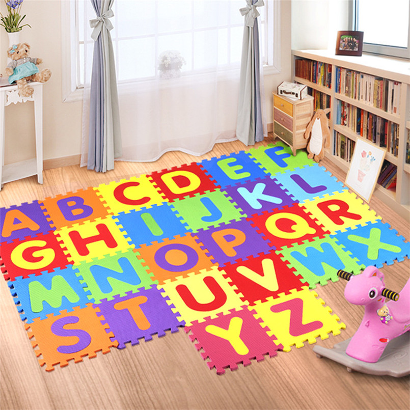 36pcs Children EVA Foam Alphabet Letters Numbers Floor Soft Baby Mat 3D ...