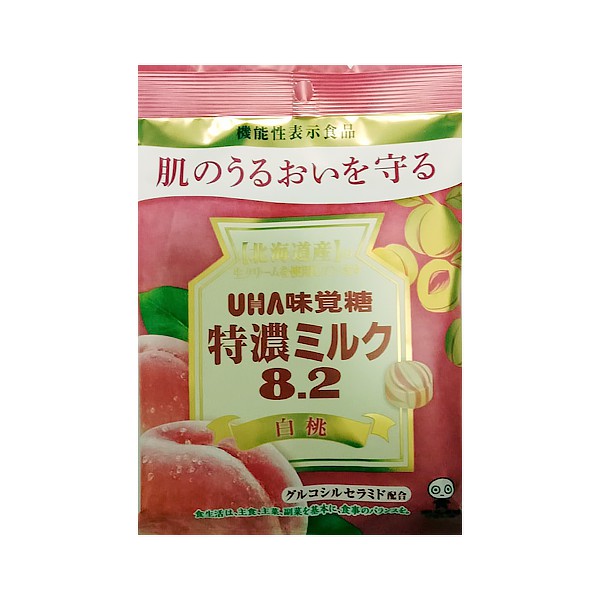 UHA 8.2 Tokuno Milk White Peach Flavored Candy With Japanese Scented ...