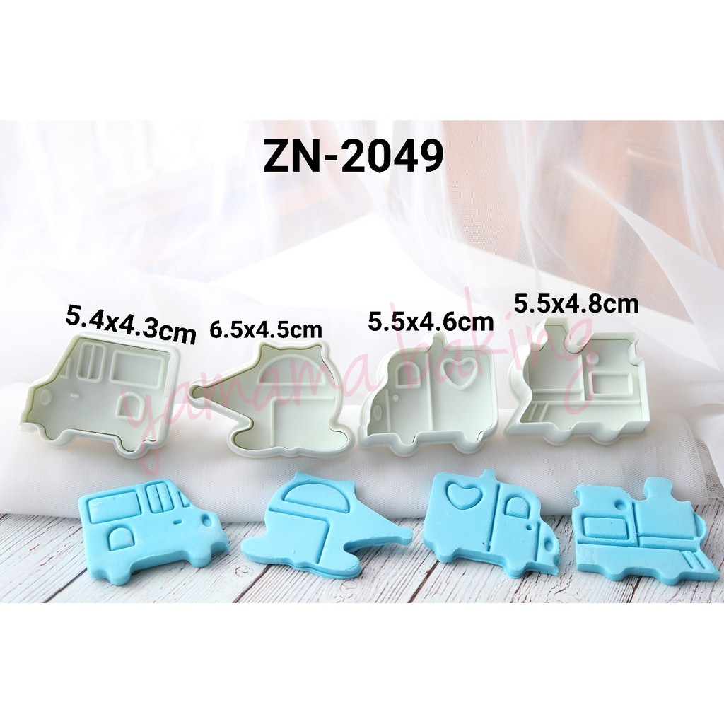 ZN-2049 Plunger cutter bento fondant cookie car bus car helicopter ...