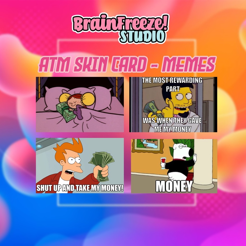 ATM CARD SKIN Money Memes - Matte Vinyl Waterproof Sticker EASY TO ...