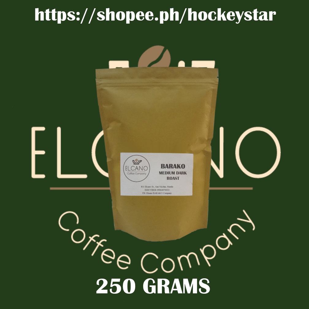 250 Grams Pure Barako Medium Dark Roast Coffee Beans Elcano Coffee ...