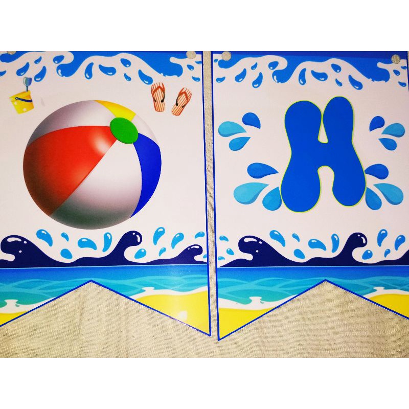Beach or Pool Theme Happy Birthday Banner | Shopee Philippines