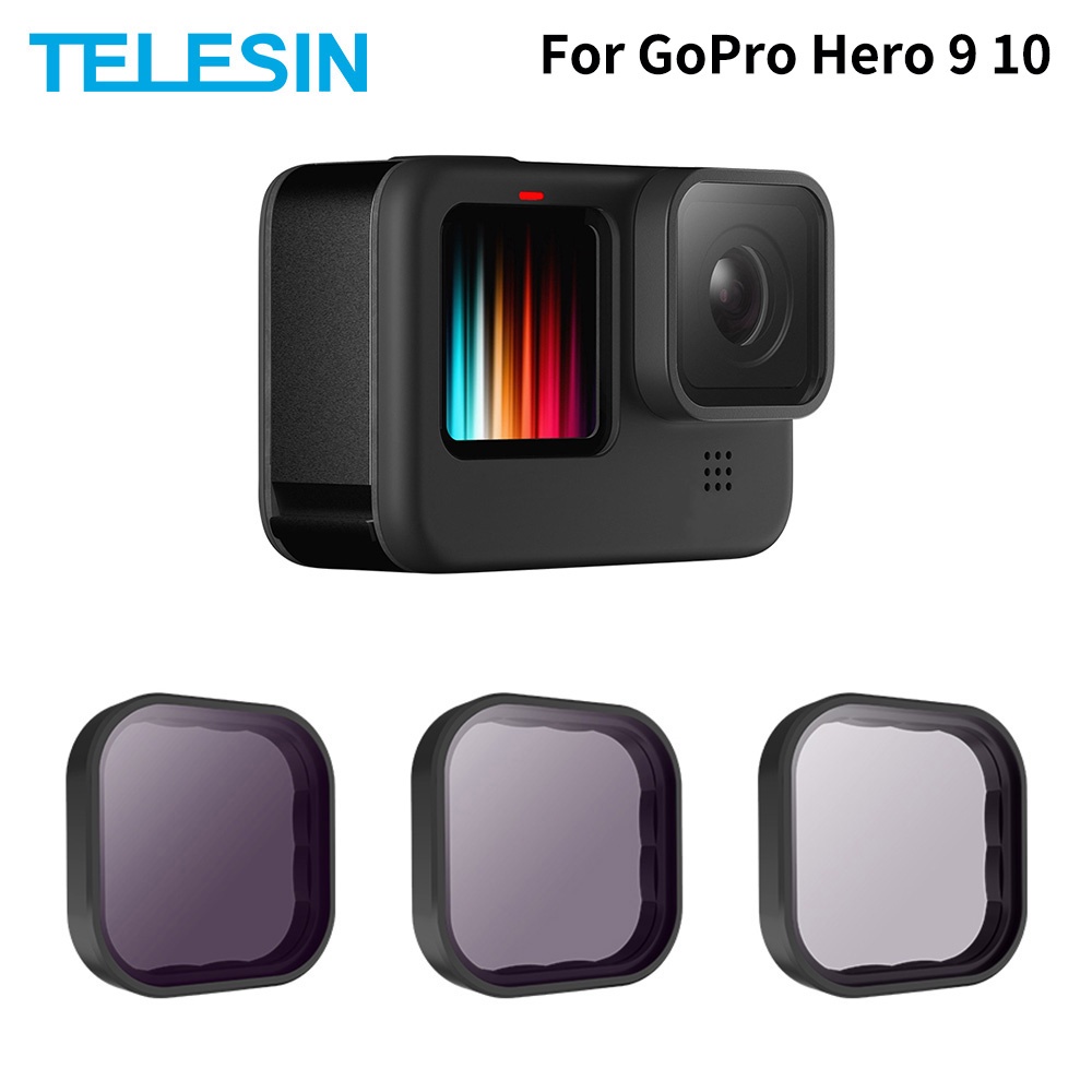 TELESIN For GoPro 12 11 10 9 ND8 ND16 ND32 Lens Filter Set Aluminium ...