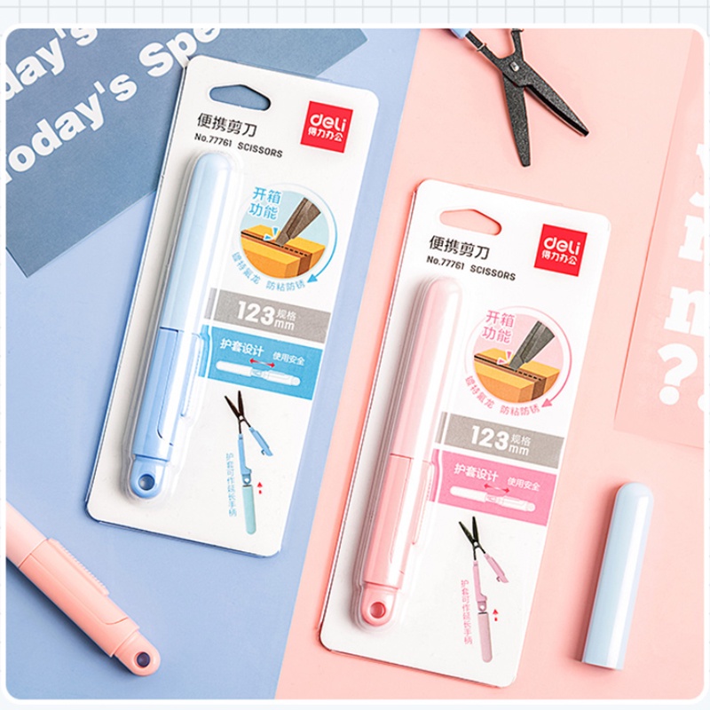 Deli 77761 Portable Scissors 125mm Office School Supplies | Shopee ...