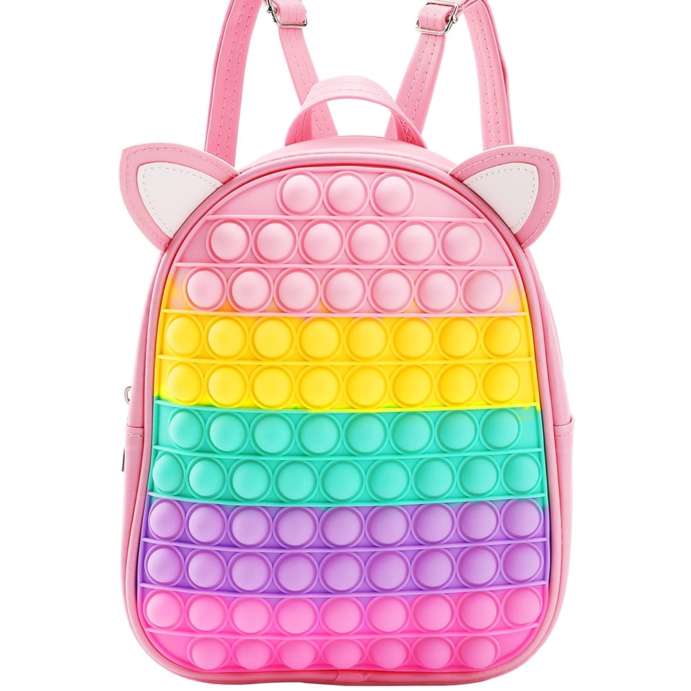 Pop Backpack Unicorn Backpack Shoulder Bag Pop It Fidget Toy Crossbody ...