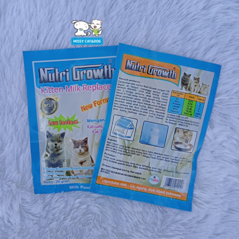 NUTRI GROWTH Milk Replacer 20gr / Kitten Milk /Kitten | Shopee Philippines