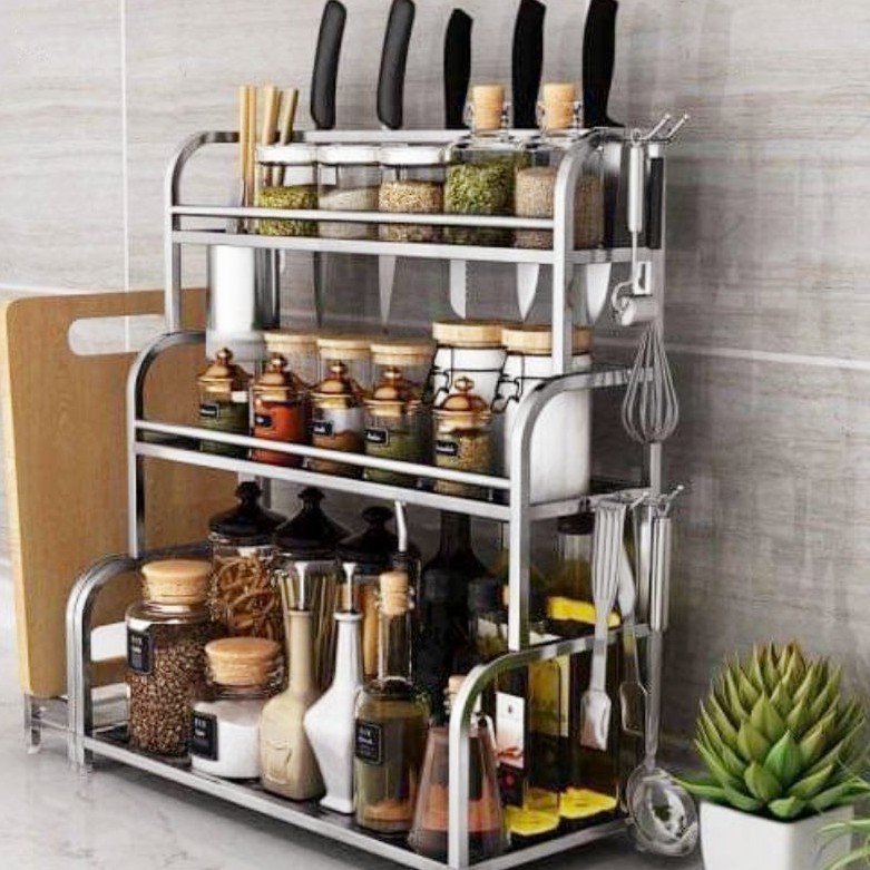 condiments organizer Kitchen Condiment Rack Stainless Steel Wall ...