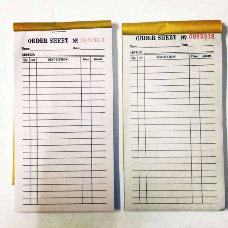 Order Sheet (duplicate and triplicate) 50pcs 1box | Shopee Philippines