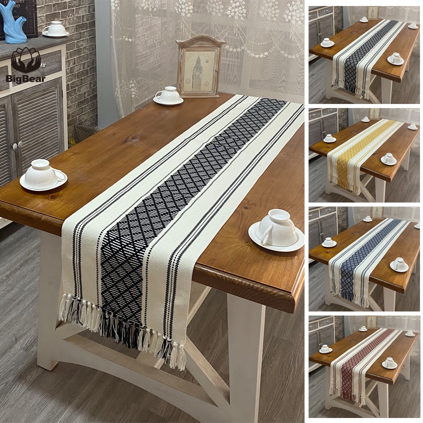 Luxury Cotton Linen Table Runner Modern Long Table Runners Cloth Nordic ...
