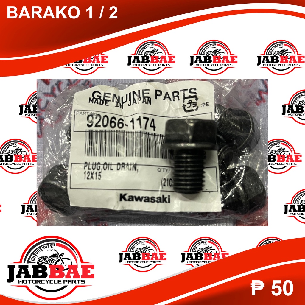 Oil Drain Plug Barako 1 and 2 92066-1174 BLACK / 92066-0906 SILVER v08 ...