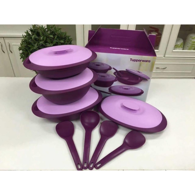 Tupperware Lady Lavender Serving Set (full set) | Shopee Philippines