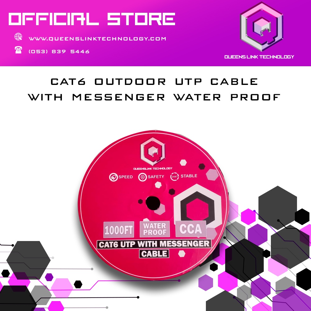 CAT6 OUTDOOR UTP CABLE WITH MESSENGER | Shopee Philippines