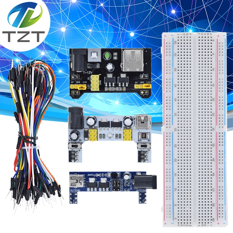 3.3V/5V MB102 Breadboard power module+MB-102 830 points Prototype Bread board for arduino kit ...