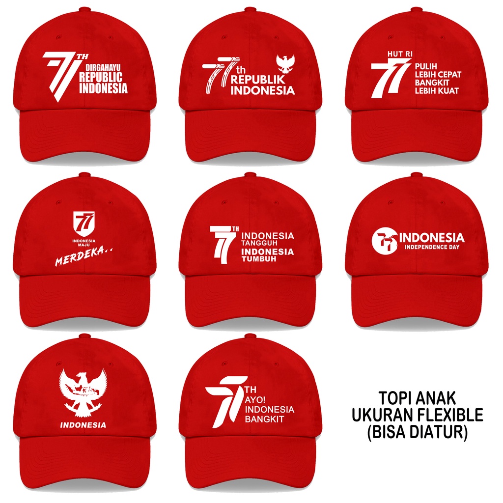 Indonesian Agustusan Children's Baseball Cap Independence Day ...