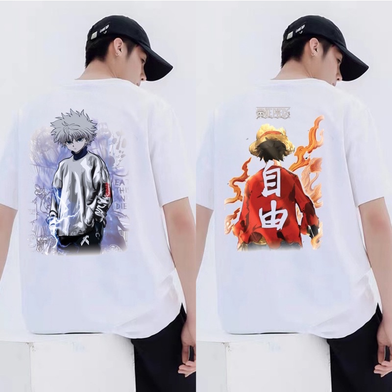 Anime Oversize white T shirt One Piece Design sablimation Unisex Casual ...