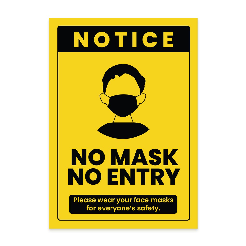 Covid No Mask No Entry Posters English C | Shopee Philippines