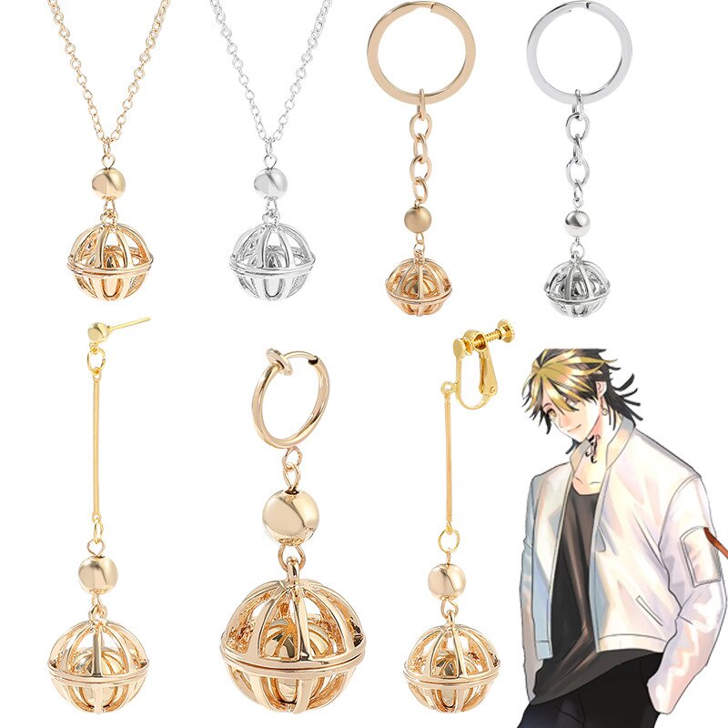 Anime Tokyo Revengers Kazutora Hanemiya Earrings Hollow Ball Pendant ...