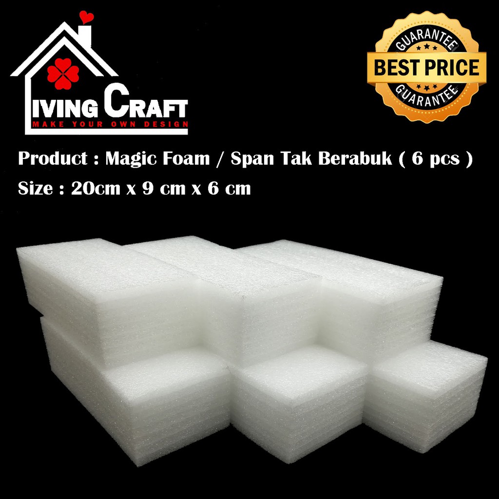 6 pcs White Magic Foam / Span Tak Berabuk / PE Floral Foam / PE Foam ...