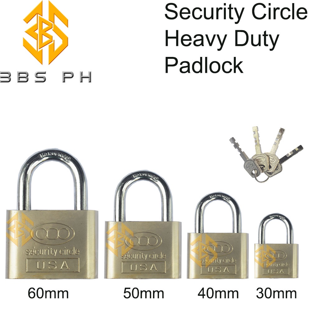 Square Circle Security Circle Padlock Heavy Duty Short Shackle with 4 ...