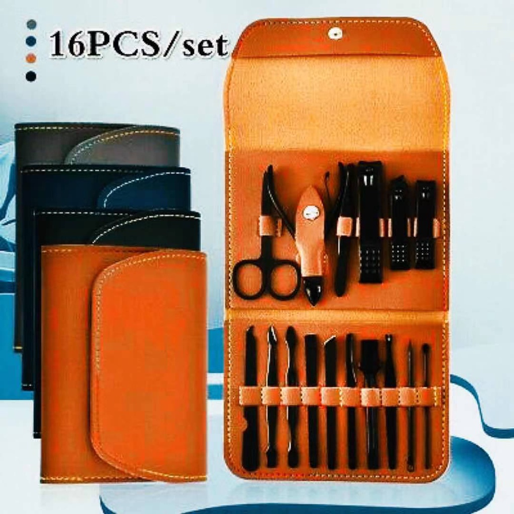 12/16Pcs Nail Clippers Pedicure Kit with Storage Bag Organizer Nail Art ...