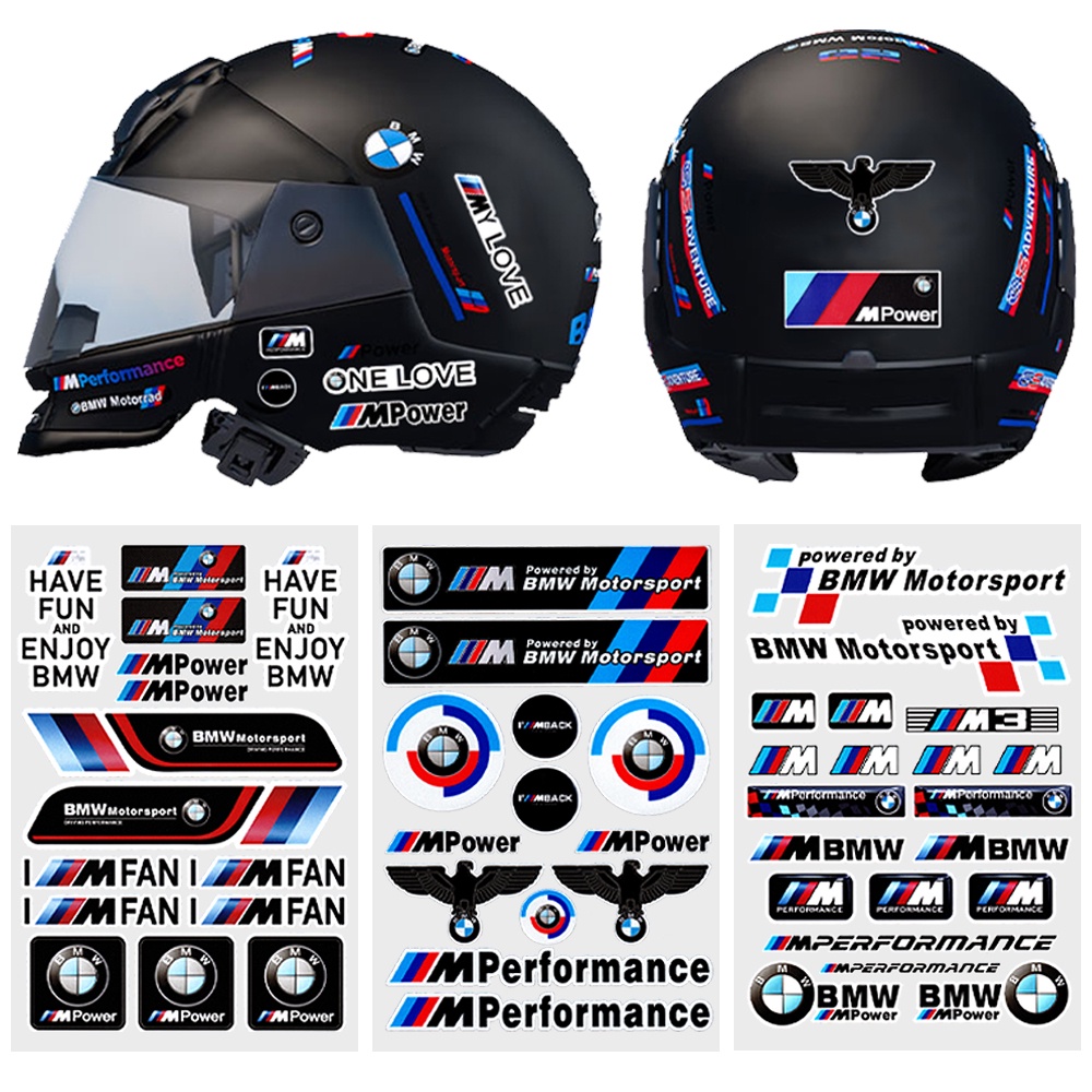 BMW Sticker Motorcycle Emblem Reflective Decal Helmet Scooter Side ...