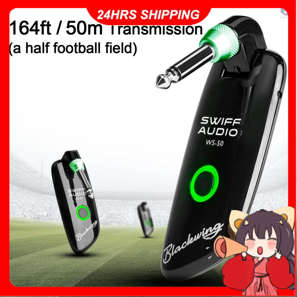 SWIFF WS-50 UHF Digital Guitar Wireless System (Transmitter + Receiver) 50M Transmission Range ...