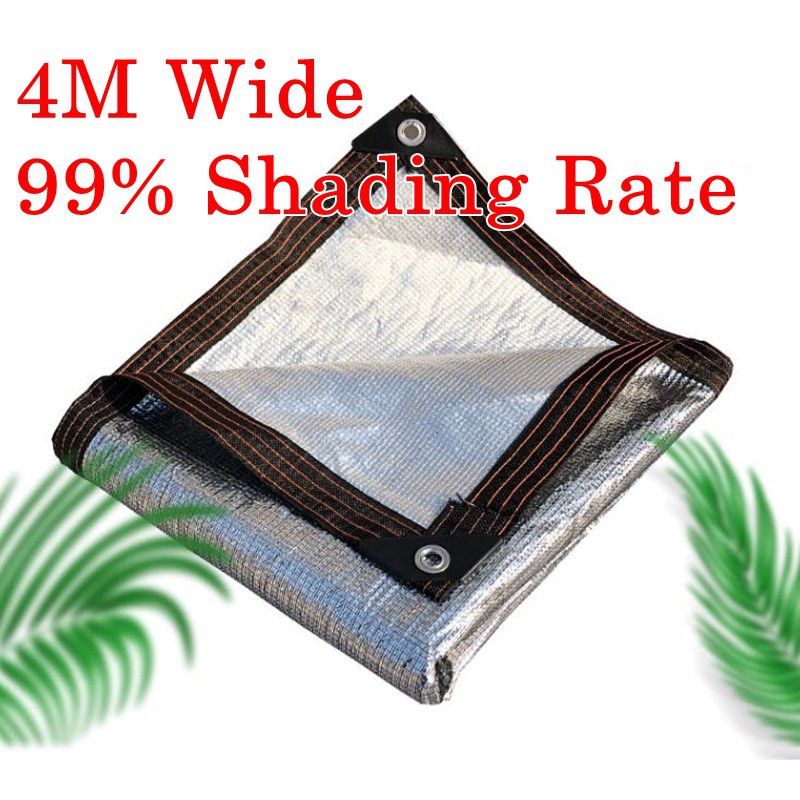 4M Wide Aluminum Foil Sun Shade Sail Garden Sun Shade Net 99% Shading ...