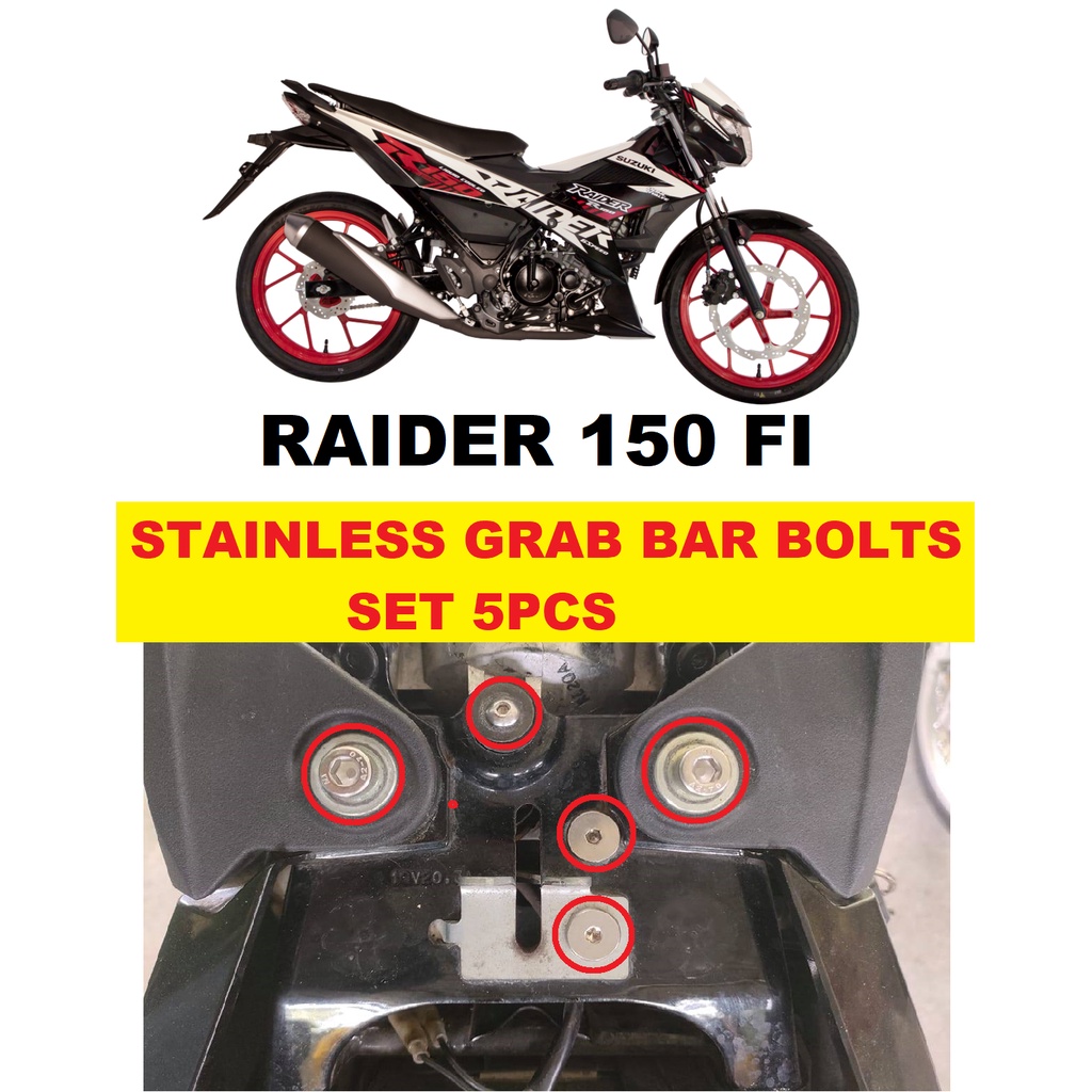 Raider 150 fi Grab bar Stainless bolts set | Shopee Philippines