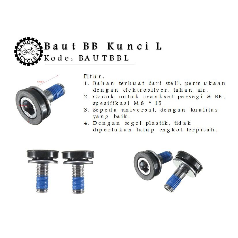 Bb Bolts / Bottom Bracket Bolts model L. | Shopee Philippines