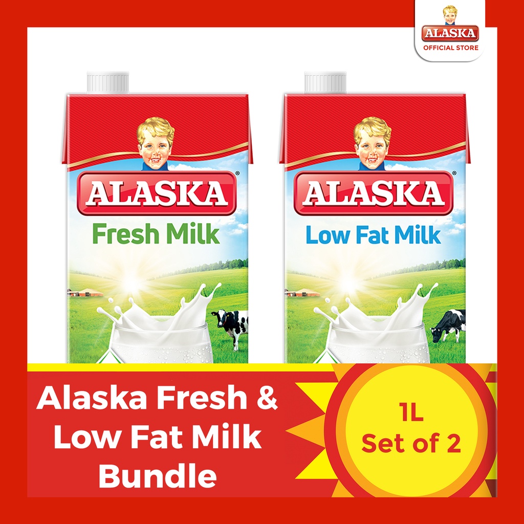 Alaska Fresh Milk 1L+Alaska Low Fat Milk 1L | Shopee Philippines