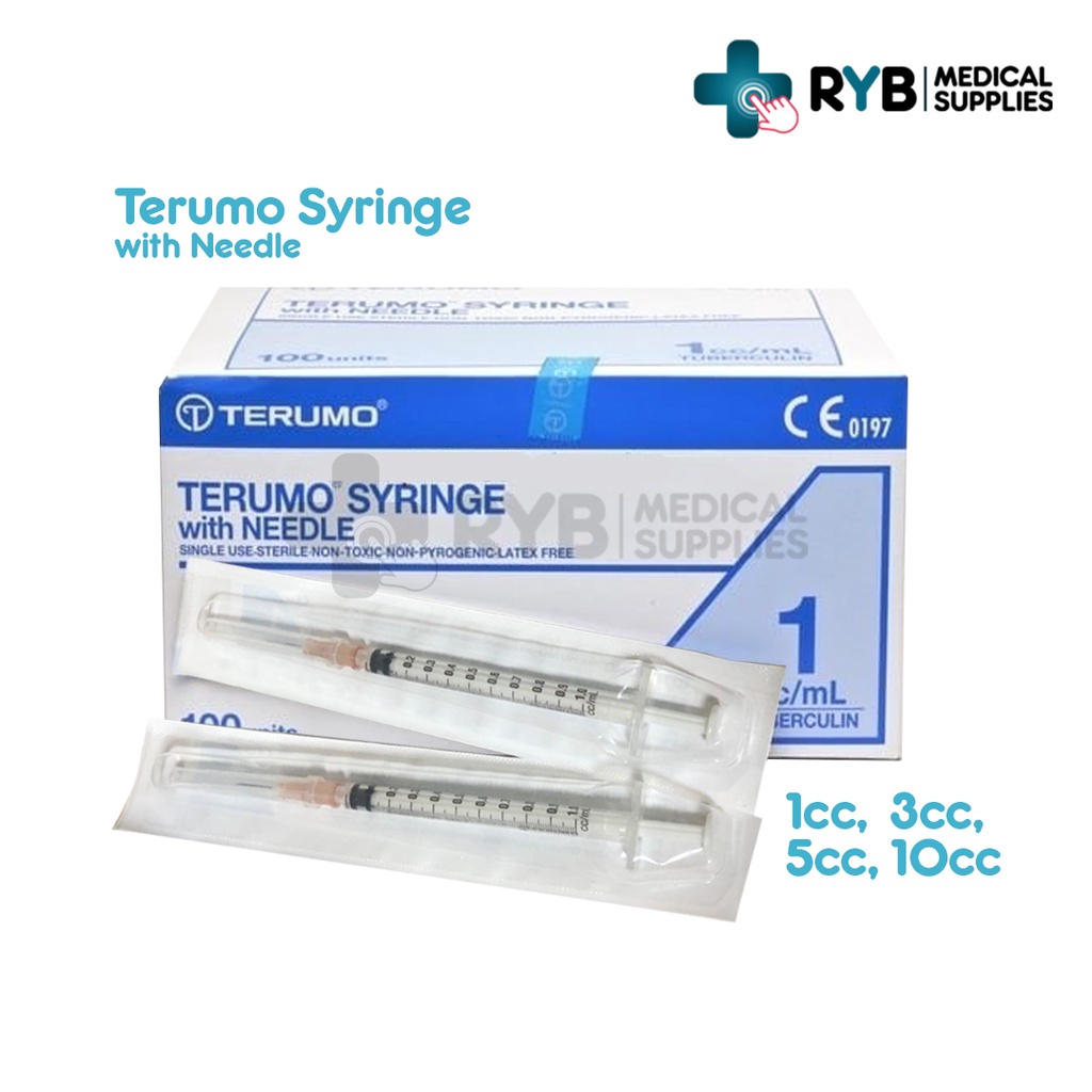 TERUMO Syringe with Needle 1cc, 3cc, 5cc, 10cc (SOLD PER PIECE) | Shopee Philippines