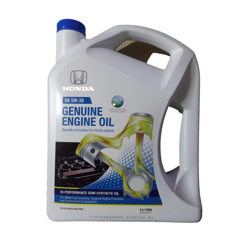 GENUINE Honda Motor Oil SAE 5W-30 Synthetic Blend API SN 4L HD | Shopee ...