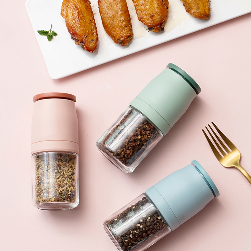 INTERNAUL Manual Salt And Pepper Grinder Pulverizer Transparent Glass ...