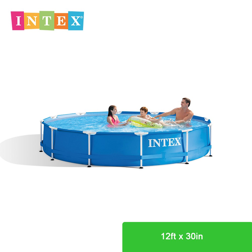Intex® 28210 Metal Frame Pool Ages 6+ (12ft x 30in) | Shopee Philippines