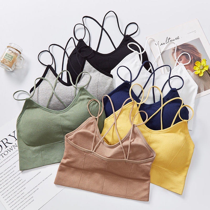 PinSan New style cute colors Korean Sport Bra Push Up Bralette | Shopee ...
