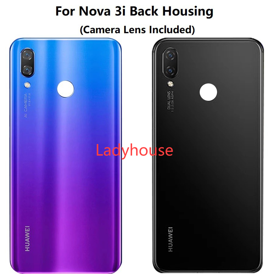 New For Huawei Nova 3i Back Cover Battery Door Replacment With Camera ...