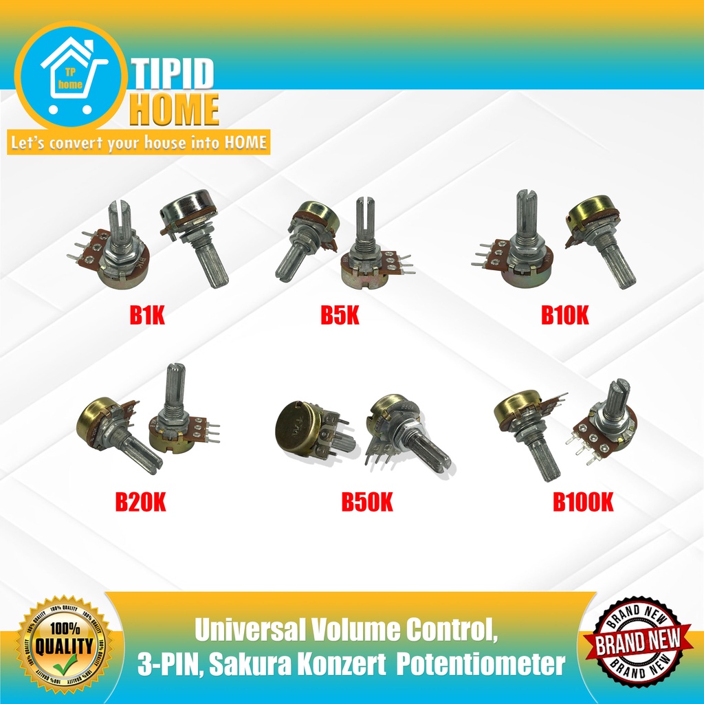 Universal Volume Control, 3-PIN, Sakura Konzert Potentiometer | Shopee ...
